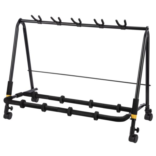 ギタースタンド 5本立て ハーキュレス GS525B PLUS HERCULES  5-PC Guitar Display Rack with Casters  ハーキュレス・ギターラックシリーズに 移動に便利なキャスター付き登場  高さ：...
