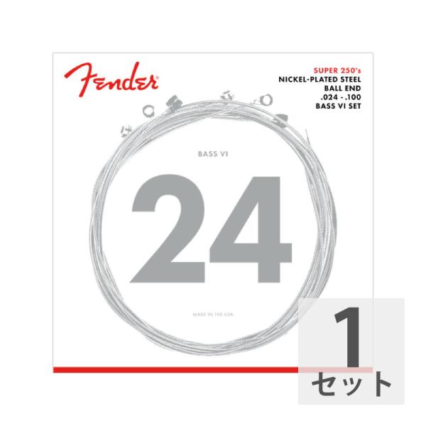 Fender フェンダー Super 250 Bass VI Strings Nickel Plated Steel Ball End .024-.100 6弦エレキベース弦  フェンダーのSuper 250's弦は、ニッケル弦の滑らかな感...