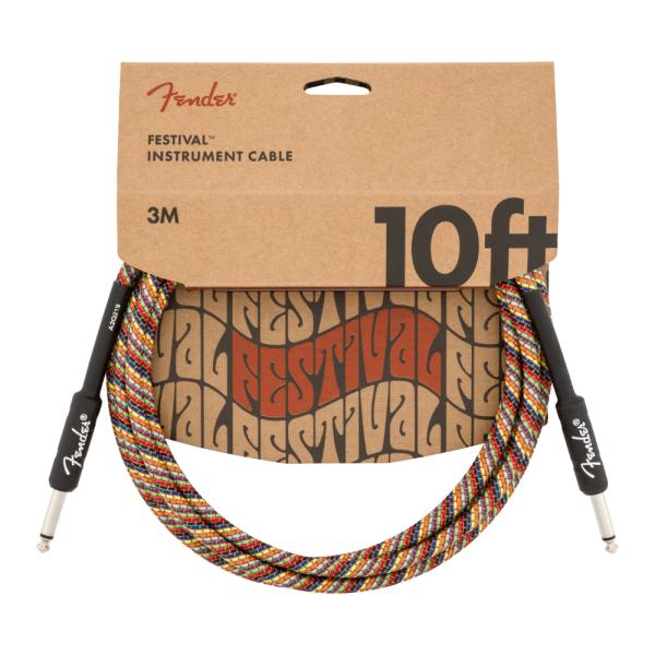 Fender フェンダー Festival Instrument Cable SS 10ft Pure Hemp Rainbow ギターケーブル ギターシールド  カラフルなFender Festival Instrument Cables...