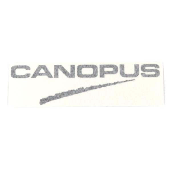CANOPUS カノウプス Logo Sticker 小 黒 デカール ロゴステッカー  多くの有名アーティストからも支持を受けている日本のドラムメーカー「カノウプス」のロゴステッカーです。 ※ロゴの文字色はブラック（黒）です。  サイズ：...