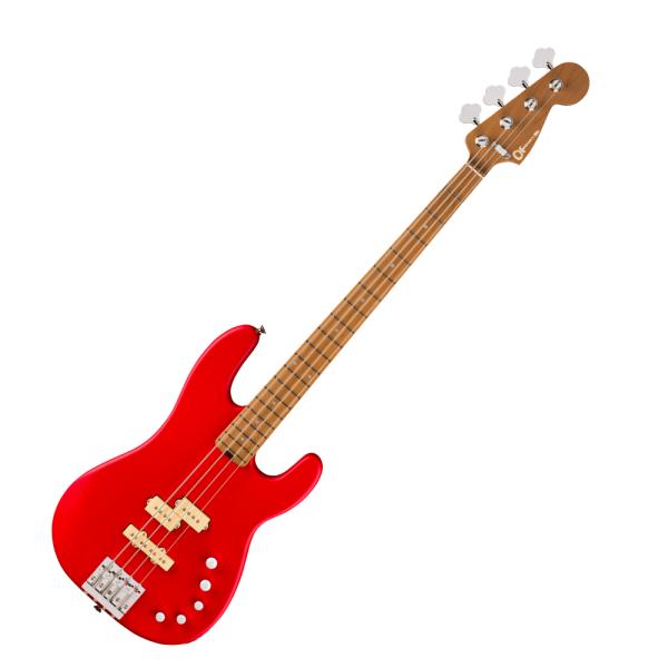 Charvel シャーベル Pro-Mod San Dimas Bass PJ IV MAH Satin Ferrari Red エレキベース  ハイポジションへのアクセスを高める深めのカッタウェイを施したマホガニーボディは、1970年代後...