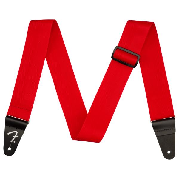 Fender フェンダー Polypro Strap Red レッド ギターストラップ  ポリプロピレン製のPolypro Strapは軽量で耐久性に優れ、長時間の演奏にも快適です。 太めの\”F"ロゴ入りレザーコーンエンドが特徴のPoly...