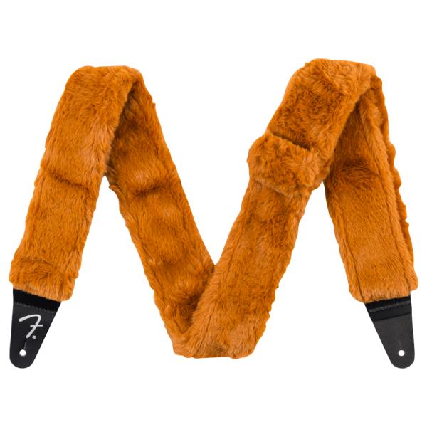 Fender フェンダー Poodle Polyester Strap Rust ギターストラップ  心地よいスタイルを求めるプレイヤーに最適な、フェイクファーを使用したPoodle Plushストラップ。 "F"ロゴ入りレザーコーンエンド...