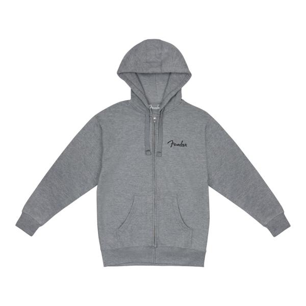 Fender フェンダー Spaghetti Small Logo Zip Front Hoodie Athletic Gray Mサイズ ジップパーカー  次のライブやスタジオ練習に、Fender Spaghetti Small Logo...