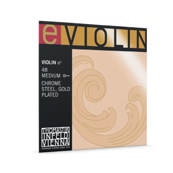 トマスティック インフェルト バイオリン 弦 E E-Program48 スペシャルプログラム 48 E線 クロムスチール/ゴールドメッキ Thomastik Infeld。音の裏返りが生じにくい。 E線のみ   E線 クロムスチール/ゴー...