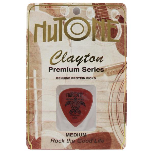 Clayton USA クレイトン NSM/1 NuTone Medium スタンダード ギターピック 1枚  NuToneは、ワシントン条約によって貿易が禁止されたタイマイからとれる本物のべっ甲の代替品として、より本物に近付けるため樹脂で...