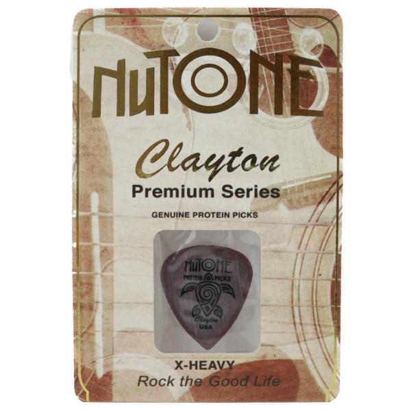 Clayton USA クレイトン NSXH/1 NuTone X-Heavy スタンダード ギターピック 1枚  NuToneは、ワシントン条約によって貿易が禁止されたタイマイからとれる本物のべっ甲の代替品として、より本物に近付けるため樹...