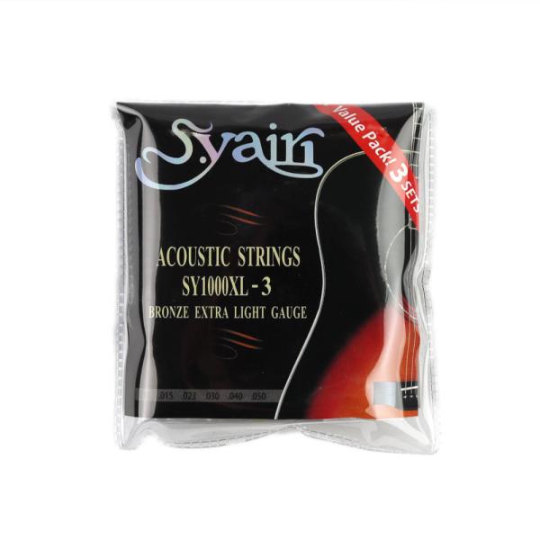 アコースティックギター弦 エキストラライト 3セットパック Sヤイリ S.Yairi SY-1000XL-3 11-50 アコギ弦 3セット  SY-1000 シリーズはハイコストパフォーマンスなアコースティックギター弦です。  ゲージ ....