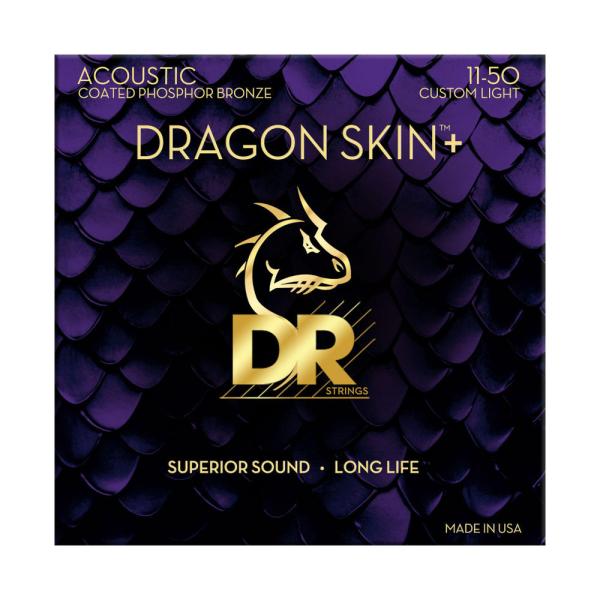 DR DRAGON SKIN＋ DAP-11 11-50 Phosphor Bronze アコースティックギター弦  ドラゴン・スキン プラスは、ふくよかで温かなサウンドを持つフォスファーブロンズを巻線に採用した、豊かな音量で、弾きやすく、...