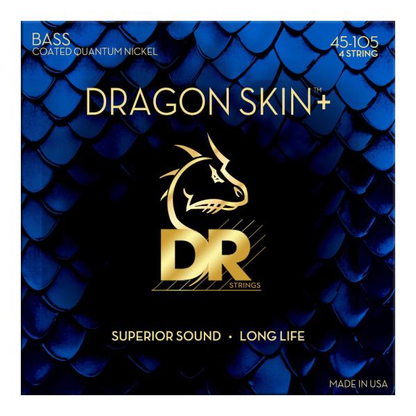 DR DRAGON SKIN＋ Quantum Nickel for Bass DBQ-45 45-105 極薄コーディング エレキベース弦  ドラゴン・スキン プラスは、豊かな音色と高出力を実現する独自の配合のクァンタムニッケルを巻線に採...