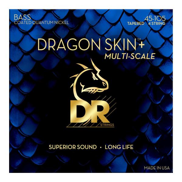 DR DRAGON SKIN＋ Quantum Nickel for Bass DBQM-45 マルチスケール 45-105 極薄コーディング エレキベース弦  ドラゴン・スキン プラスは、豊かな音色と高出力を実現する独自の配合のクァンタム...