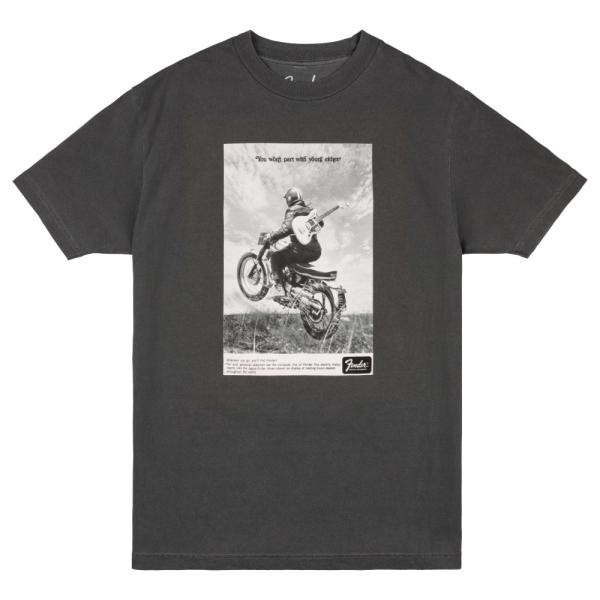 Fender フェンダー Vintage Ad Biker Tee Graphite XXLサイズ Tシャツ 半袖  1960年に展開されたフェンダーの"You won't part with yours either"キャンペーンは、フェ...