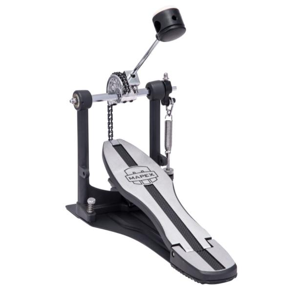 MAPEX メイペックス P410 SINGLE PEDAL ドラムペダル  シングルチェーンドライブ、調整可能なスパー、リバーシブルビーター、堅牢なベースプレートなどの標準機能を備えたエントリーモデルのペダルです。
