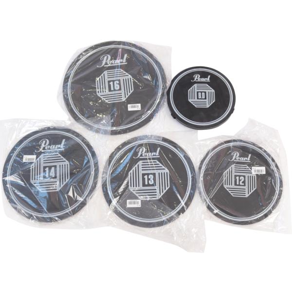 パールの消音パッドセット、Pearl RPS-50。ドラムセットの各打面に当てがい、消音効果が得られるラバー製の練習パッド。バスドラム用パッドはベルトでポジション調整が可能です。【セット内容】バスドラム用パッド（RP-10B）×1。12イン...