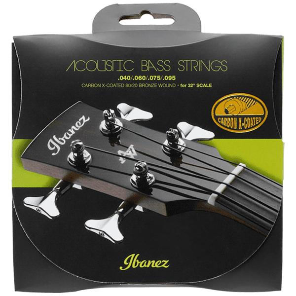 IBANEZ アイバニーズ IABS4XC32 32インチスケール アコースティックベース弦  32インチスケール・アコースティックベース用カーボンコーティング弦です。 80/20ブロンズ製ワウンド弦にブラックのカーボンコーティングを施した...