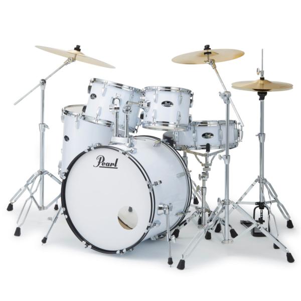 Pearl パール RS525SCWN/CN #33 ピュアホワイト Roadshow スタンダードサイズ ドラムセット  このワンセットですぐに叩ける！パールおすすめのビギナー向けドラムフルセット。 プレイヤーが何も持たずともいつでも演奏...