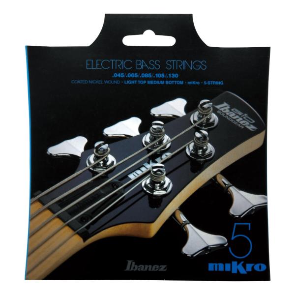 IBANEZ アイバニーズ IEBS5CMK 045-130 5弦エレキベース弦 TMB35用リプレイス弦 ショートスケール用リプレイス弦  一般的なゲージのコーテッド・ベース弦セットです。（TMB35にデフォルトでセットされている弦と同ゲ...