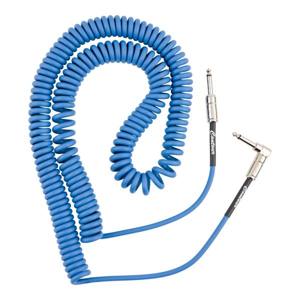 Fender フェンダー Contour 30ft（約9m） Coiled Cable Lake Placid Blue カールコード ギターケーブル  ※長さ表記はカールコードをストレートに引き延ばした場合での長さとなります。カールした状...