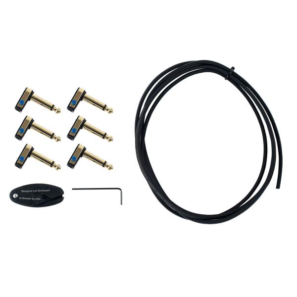 EBS SFC-K6J ソルダーフリー フラットパッチケーブルキット 1.5m L型プラグ×6個 ソルダーレスケーブルセット  【SOLDER-FREE FLAT PATCH CABLE KIT】 ハンダ不要の画期的なフラット・パッチ・ケー...