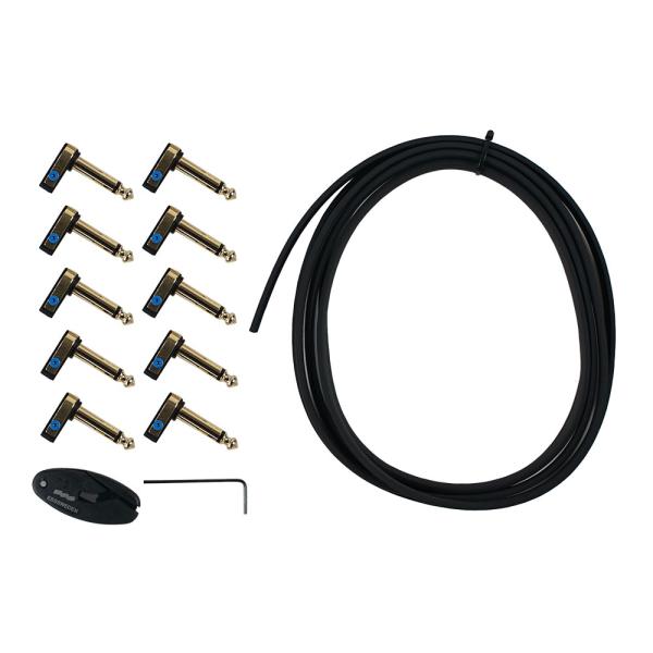 EBS SFC-K10J ソルダーフリー フラットパッチケーブルキット 2.5m L型プラグ×10個 ソルダーレスケーブルセット  【SOLDER-FREE FLAT PATCH CABLE KIT】 ハンダ不要の画期的なフラット・パッチ・...