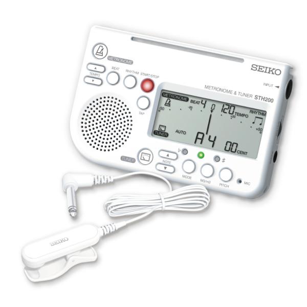 チューナーメトロノーム＆ピックアップマイク SEIKO セイコー STH200WH SP スペシャルパック ホワイト チューナーメトロノーム「STH200」とピックアップマイク「STM30」がセットになった数量限定のスペシャルパック！   ...