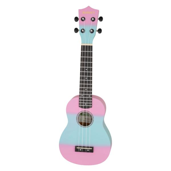 Maika’i マイカイ MKU-1 PKLB ピンク/ライトブルー ソプラノウクレレ ソフトケース付  チューニングがしやすく、安定性の高いギアペグを採用したソプラノウクレレです。 ソフトケース付属。  Body：Falcata Neck...