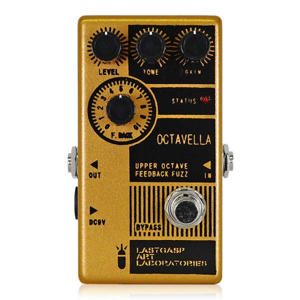OCTAVELLA - upper octave feedback fuzz（OC）は、アッパーオクターブ音を作り出して歪みを得るエフェクターです。  「金切り音」と呼ばれる甲高い金属質の音色が特徴です。  アッパーオクターブ音をさらにフィ...