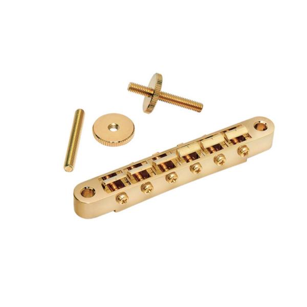 ゴトー GOTOH GE104B-GG ギター用ブリッジ ゴールド  ※ギターパーツの取り扱いには、相応の技術と知識が必要になります。自己責任にて、取り扱い可能な方のみ、ご検討下さい。個人的に取り付け時に起った、楽器及びパーツの破損・損傷等...