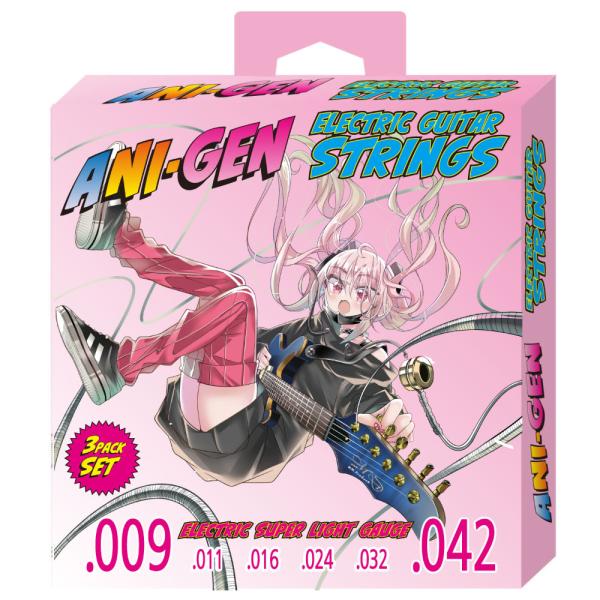 KIKUTANI キクタニ ANI-SE09 ANIGEN エレキギター弦 3SETパック  ANI-GEN 初心者からプロまで使える高品質なエレキギター弦 3SETパック  ANI-GENは、理想のサウンドを追求するギタリストのために開発...