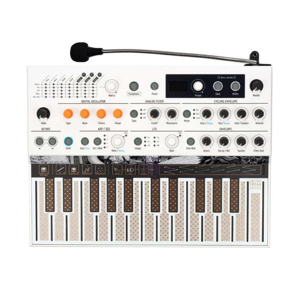 ARTURIA アートリア MICROFREAK Vocoder Edition WH グースネック付きパック ハイブリッドシンセサイザー  手の届くリアルタイムボイシングコントロールを備えた16バンドボコーダー。脱着可能なグースネックマイ...