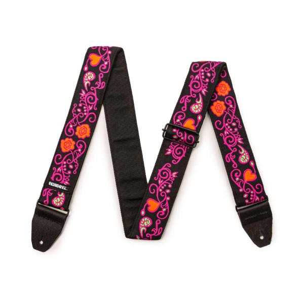 JIM DUNLOP ジムダンロップ JH22 Jimi Hendrix Monterey Blacklight Strap PINK ギターストラップ  【JIMI HENDRIX BLACKLIGHT STRAP COLLECTION】...