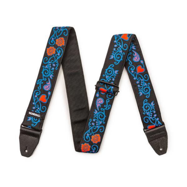 JIM DUNLOP ジムダンロップ JH24 Jimi Hendrix Monterey Blacklight Strap BLUE ギターストラップ  【JIMI HENDRIX BLACKLIGHT STRAP COLLECTION】...