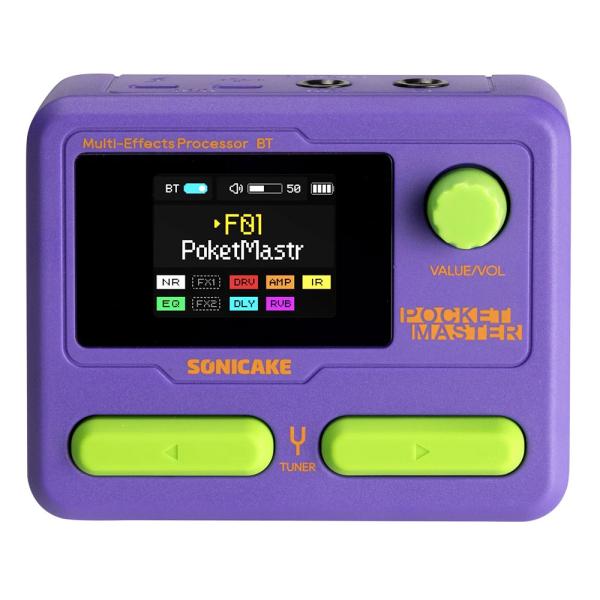 ソニケーキ Sonicake Pocket Master QME-10PP パープル マルチエフェクター  Pocket Master（ポケットマスター）は、コンパクトなマルチエフェクターで、強力な回路設計と高品質なデジタルエフェクトを備え...