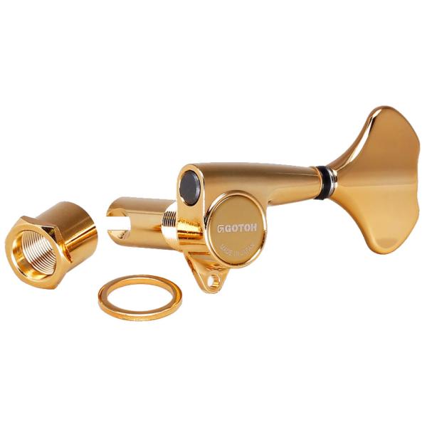 ゴトー GOTOH GB707-L2R2-Gold ベース用ペグ  ※ギターパーツの取り扱いには、相応の技術と知識が必要になります。自己責任にて、取り扱い可能な方のみ、ご検討下さい。個人的に取り付け時に起った、楽器及びパーツの破損・損傷等に...