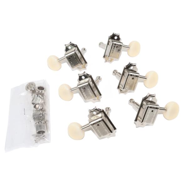 KLUSON 3 per side/SPB/Nickel/DR ギターペグ  ※ギターパーツの取り扱いには、相応の技術と知識が必要になります。自己責任にて、取り扱い可能な方のみ、ご検討下さい。個人的に取り付け時に起こった、楽器及びパーツの破...