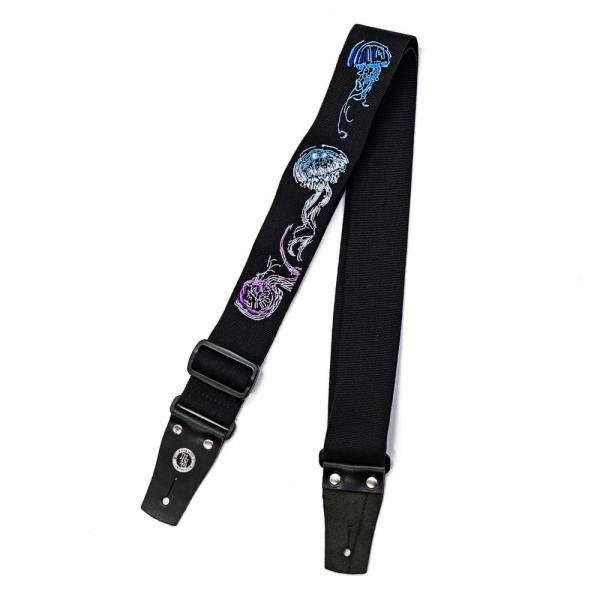 Grande uomo グランデウオモ TENDER STRAP TS-2 AC 月夜クラゲ ギターストラップ  本体に柔らかくて肩への馴染みの良いアクリル製のベルトを使用したストラップです。  月夜にゆらめく美しいクラゲをモチーフにしたデ...