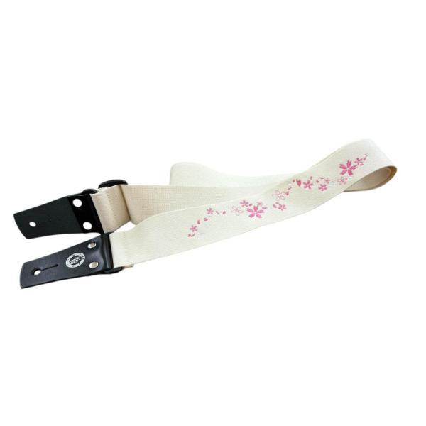 Grande uomo グランデウオモ TENDER STRAP TS-2 AC 桜 White ギターストラップ  本体に柔らかくて肩への馴染みの良いアクリル製のベルトを使用したストラップです。  剣先の革はしっかりとした本革を使う事によ...