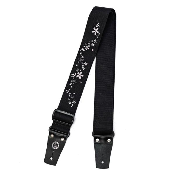 Grande uomo グランデウオモ TENDER STRAP TS-2 AC 桜スペシャル Black ギターストラップ  本体に柔らかくて肩への馴染みの良いアクリル製のベルトを使用したストラップです。  剣先の革はしっかりとした本革を...