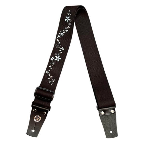 Grande uomo グランデウオモ TENDER STRAP TS-2 AC 雪桜 Black ギターストラップ  本体に柔らかくて肩への馴染みの良いアクリル製のベルトを使用したストラップです。  剣先の革はしっかりとした本革を使う事に...