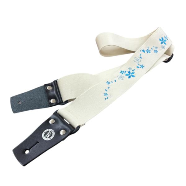Grande uomo グランデウオモ TENDER STRAP TS-2 AC 雪桜 White ギターストラップ  本体に柔らかくて肩への馴染みの良いアクリル製のベルトを使用したストラップです。  剣先の革はしっかりとした本革を使う事に...