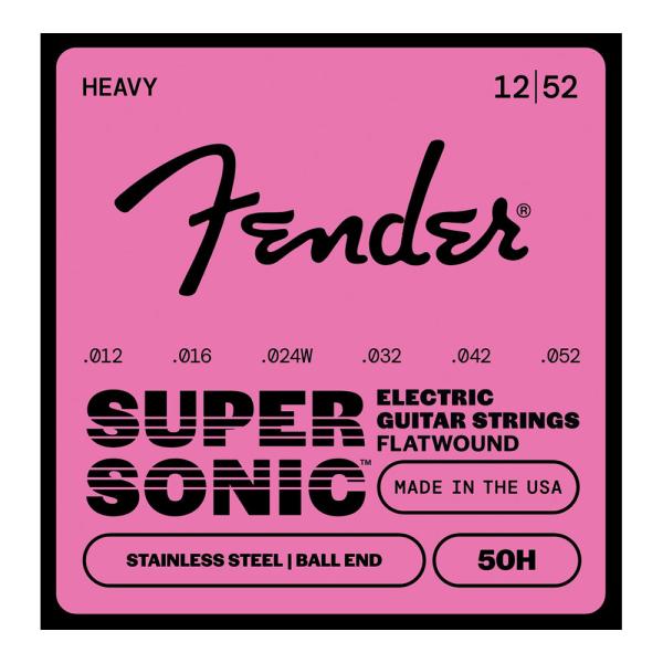 Fender フェンダー 50H SuperSonic 50 Stainless Flatwound Electric Guitar Strings 12-52 エレキギター弦  SuperSonic 50ステンレススチールフラットワウンド...