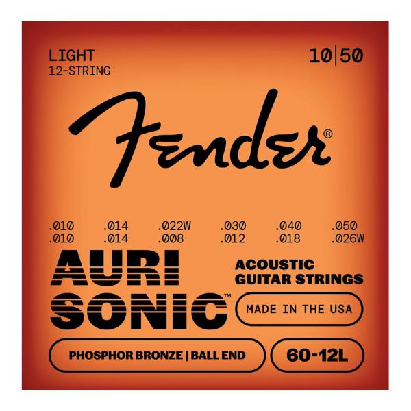 Fender フェンダー 60-12L AuriSonic Phosphor Bronze 12-String Acoustic Guitar Strings 10-48 12弦アコースティックギター弦  AuriSonicフォスファーブロ...
