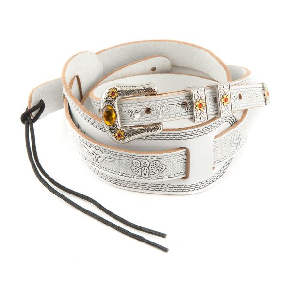 GRETSCH グレッチ Vintage Tooled Leather Guitar Strap White ギターストラップ  「That Great Gretsch Sound!」のヴァイブスを体感できる、\“オールドスクール\”なヴィ...