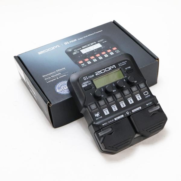 【中古】 ズーム ZOOM G1 FOUR ギターマルチエフェクター  ZOOM G1 FOUR の中古品です。  使用感のあるコンディションです。 商品内容：本体・箱  若干の傷やスレがあります 現在の所、ガリもなく動作に問題ございません...