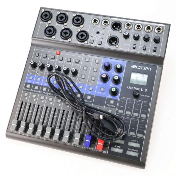 【中古】 ライブミキサー＆レコーダー ズーム ZOOM LIVETRAK L-8 8チャンネル   ZOOM LIVETRAK L-8 の中古品です。  使用感のあるコンディションです。 商品内容：本体のみ  全体的に使用感のあるコンディシ...