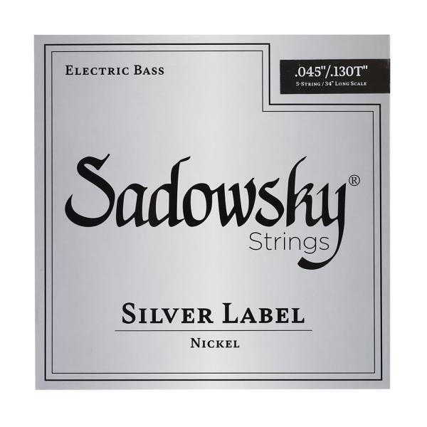 Sadowsky サドウスキー SBCN45B Nickel Silver Label ニッケル 5弦エレキベース弦 45-130  クリアでバランスの取れたトーンと快適な弾き心地。  SBCN 45B Nickel Long Scale ...