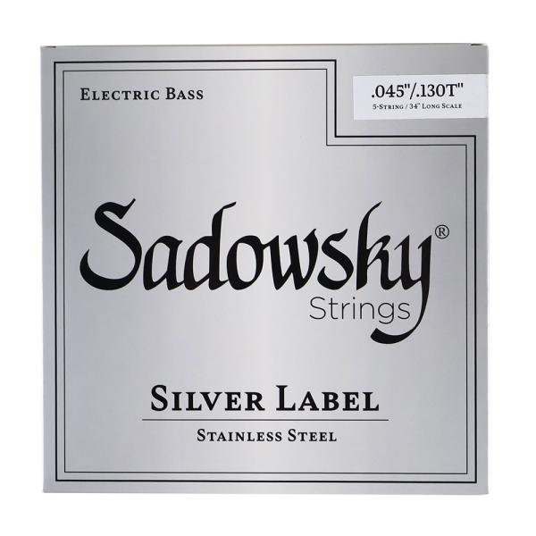 Sadowsky サドウスキー SBCS45B Stainless Steel Silver Label ステンレススチール 5弦エレキベース弦 45-130  クリアでバランスの取れたトーンと快適な弾き心地。  SBCS 45 Stain...