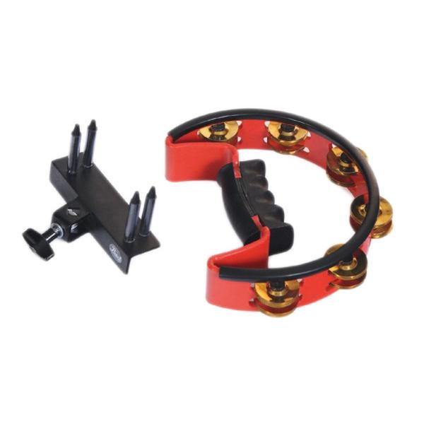 タンバリン 楽器 パール Pearl PTM-50BHR ホルダー付き。握りやすい抜群のグリップを中央に配置した画期的なタンバリンで、付属のコントロールディスクの調整でジングルの音量を変えることができる優れもの。付属のアダプターでスタンド等...