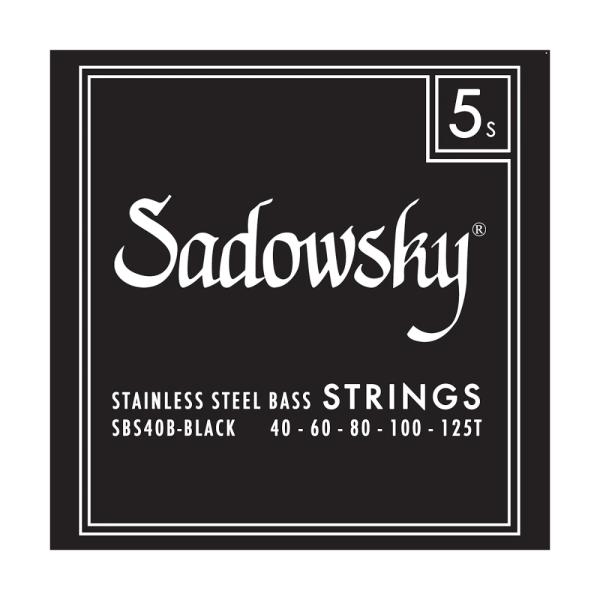 SADOWSKY（サドウスキー） SBS40B Black ブラックラベル 5弦ベース弦 。  ※メーカーによる予告無き仕様変更により、掲載画像とパッケージデザインが異なる場合がございますので、予めご了承くださいませ。  安定した弦振動とブ...