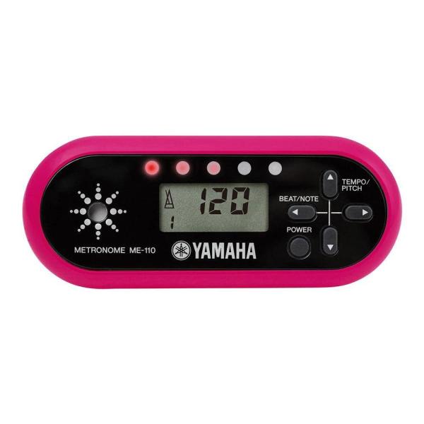 YAMAHA（ヤマハ） ME-110RA 電子メトロノーム です。テンポ拍は見やすい5ヶ所連続LED表示。軽量で持ち運びしやすいスリムな形。簡単操作で老若男女を問わず使い易く、パワフルサウンドの電子メトロノーム。ダイヤル式のボリューム調節機...